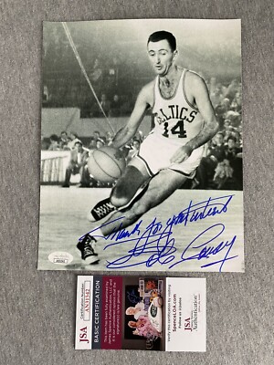 BOSTON CELTICS- BOB COUSY AUTOGRAPH 8x10 ACTION PHOTO JSA AN31542 | eBay