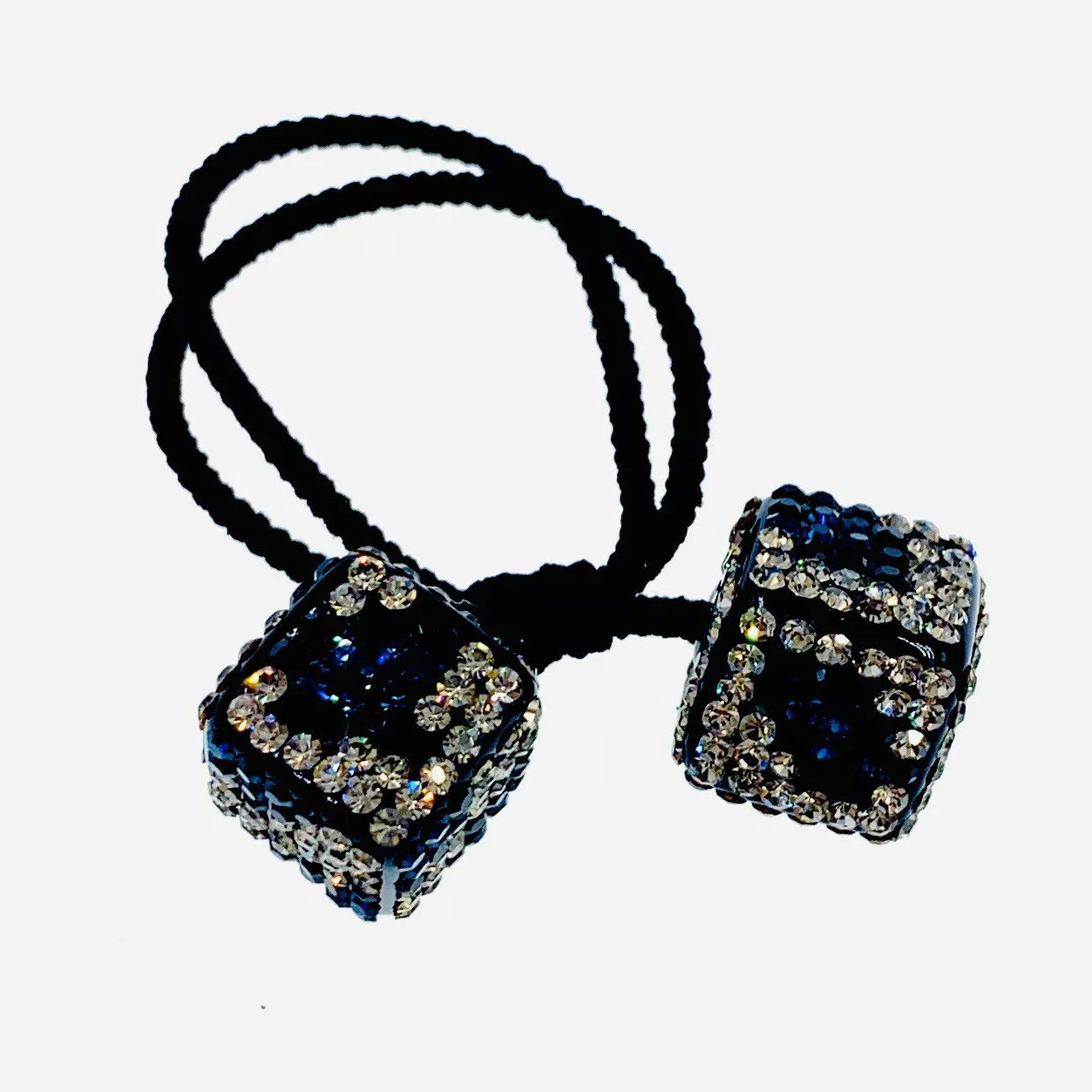 USA DICE Hair Rope Wrap made with Swarovski Crystal Scrunchies Ponytail ...