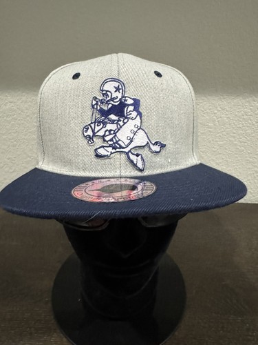 DALLAS COWBOYS Retro Throwback Logo Blue & Gray Hat Cap Adult Snapback ...