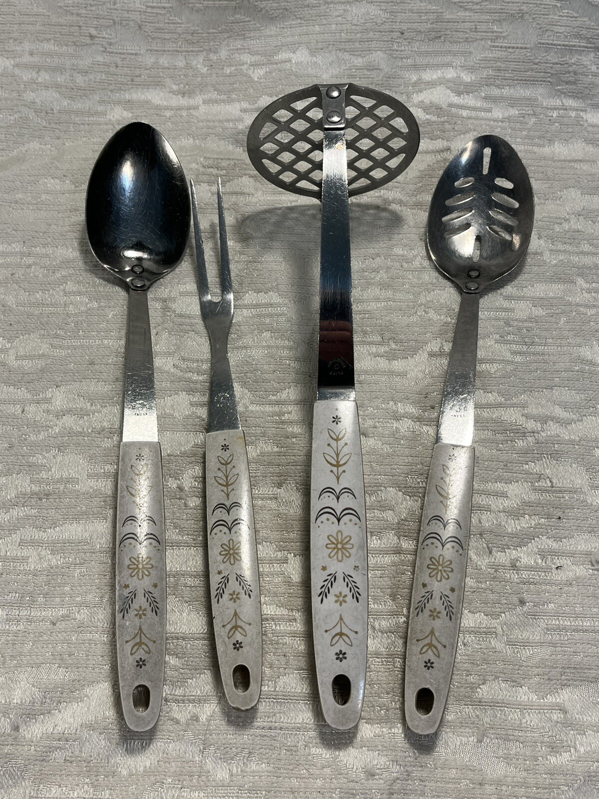 Set of 4 Vintage ECKO Flint Arrowhead Stainless HARVEST WHEAT Utensils ...