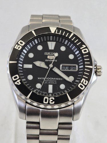 Seiko 5 Sport SNZF17 Black Dial Automatic Watch - 41mm | eBay