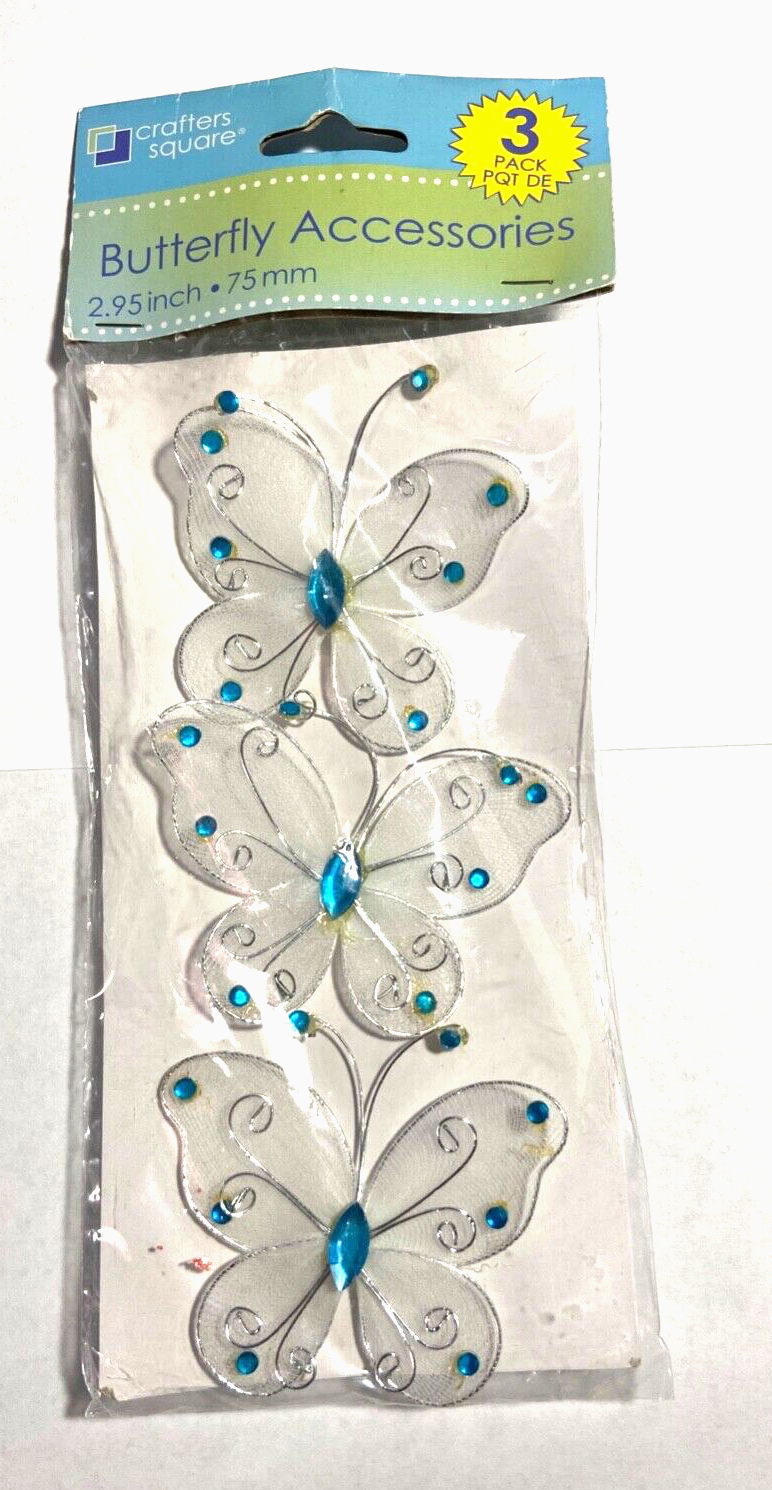 Crafters Square Sheer Butterflies 3 Count Floral Arrangement Gifts ...