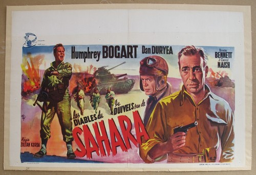 SAHARA (1943) Belgian RR Poster, Humphrey Bogart, Dan Duryea, Bruce ...