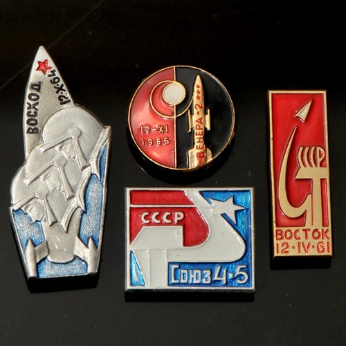 Set 4 Soviet USSR Space Spacecraft Rocket Vostok Soyuz Venus Voskhod Pin Badge | eBay