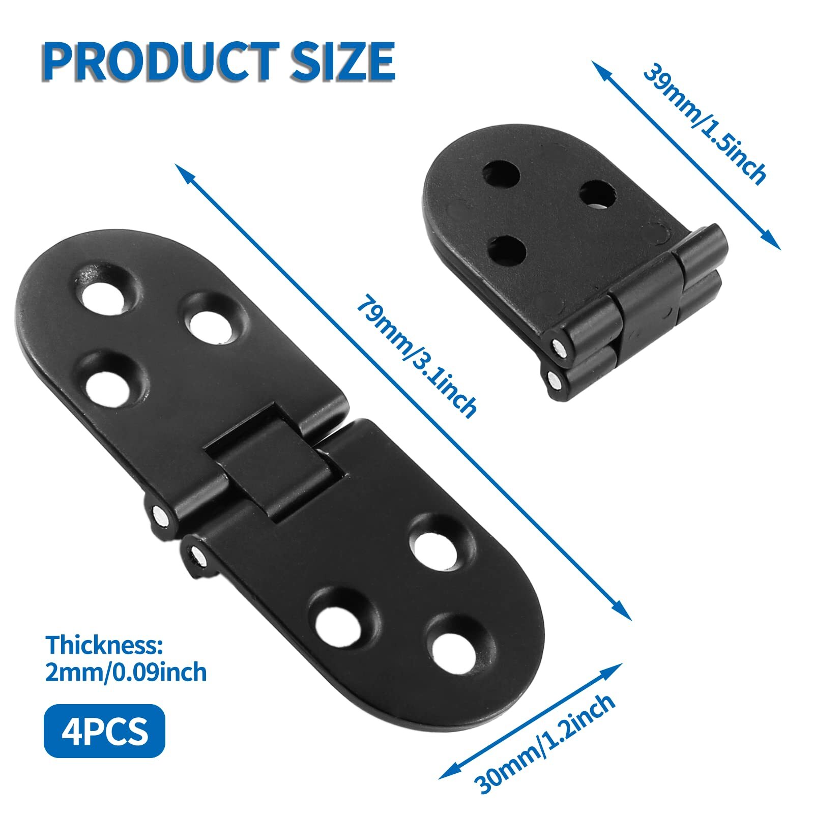 4Pcs Heavy Duty Folding Table Hinges, Black Sewing Machine Flip Top ...