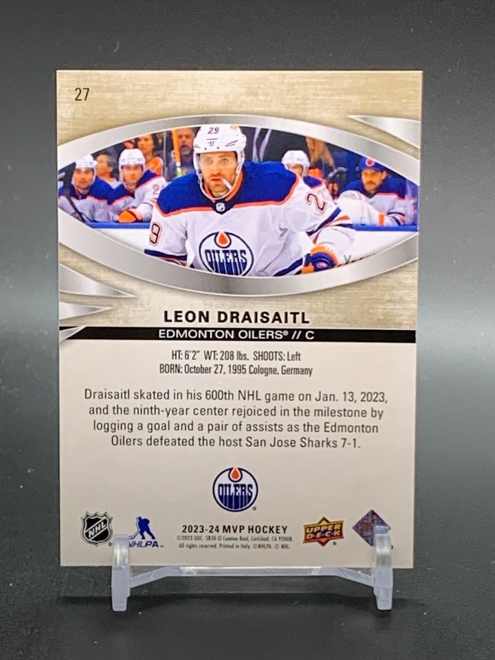 2023-24 Upper Deck MVP Gold Script #27 LEON DRAISAITL Edmonton Oilers ...