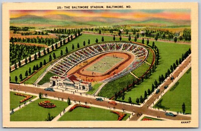 Postcard MD Baltimore Maryland Baltimore Stadium Original Venable Park ...