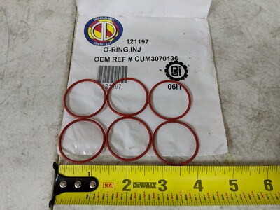 Red Injector Mount O-Ring Kit for Cummins N14. Qty. 6. PAI# 121197 Ref ...