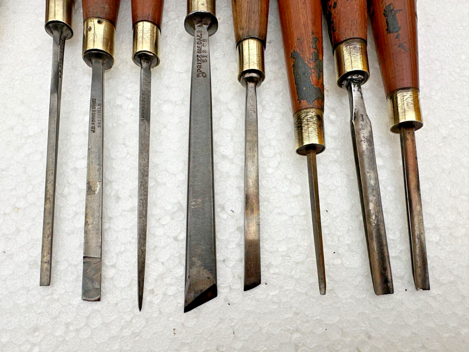 Vintage set of 14 carving gouges chisels old tools by J B Addis & Sons ...