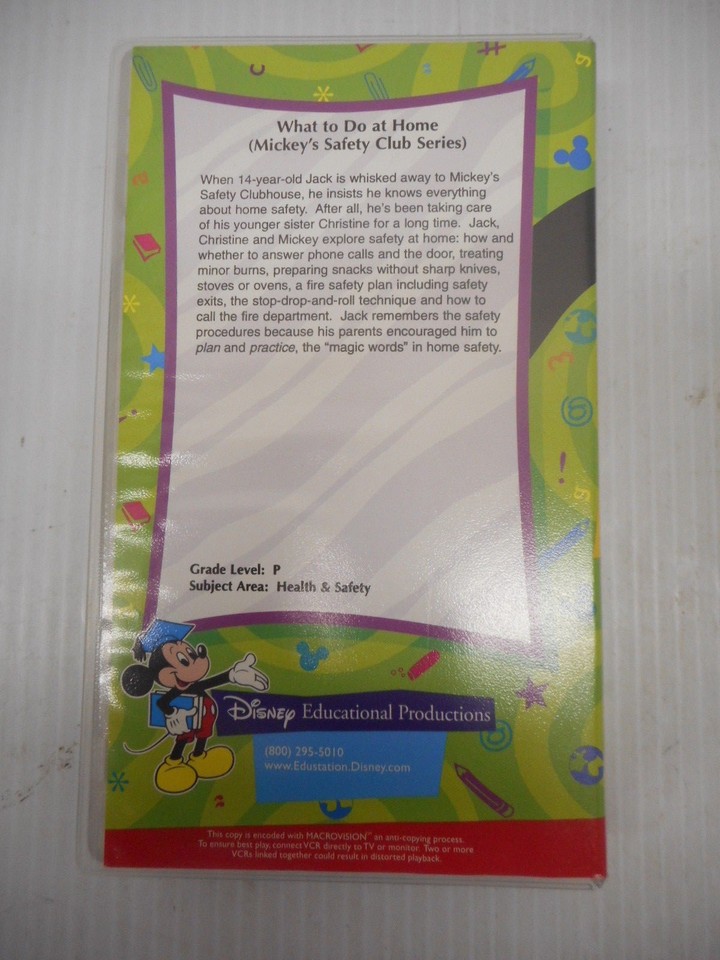 Disney Educational Productions Mickey's Safety Club Series What To Do ...
