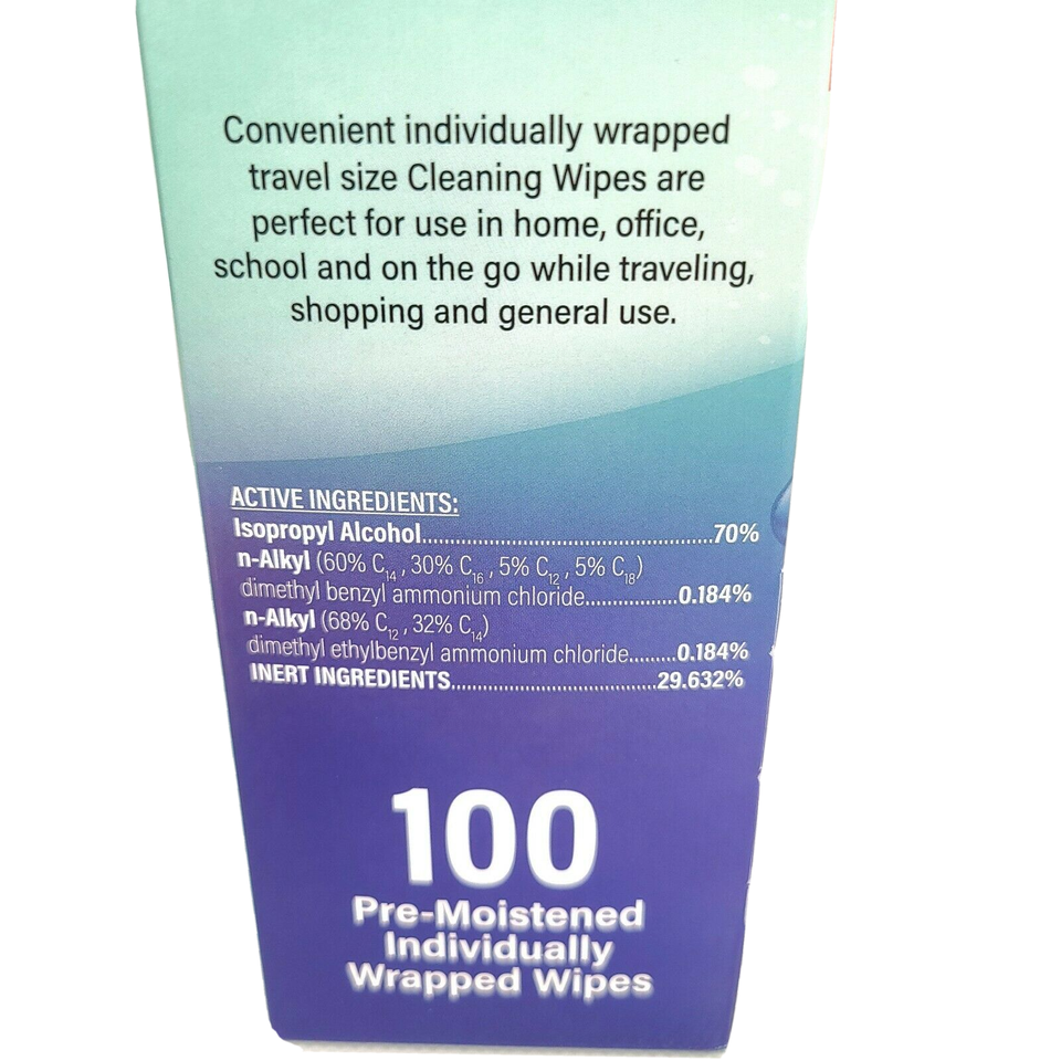 Hilco 100 Cleaning Wipes Multi Purpose Convenient Dispenser Pack 70% ...