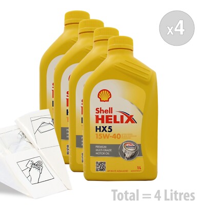 Car Engine Oil Service Kit / Pack 4 LITRES Shell Helix HX5 15w-40 4L ...