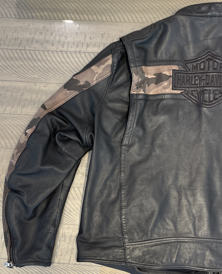 Harley Davidson Genuine Leather Nightfall Camo Jacket Mens Size 4XL ...