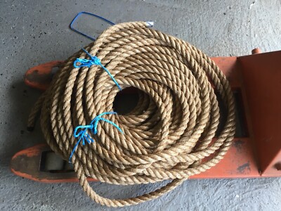 Willys MB Ford GPW WW2 Manila 3 Strand Rope. Spliced Eyes. 24mm / 1 ...