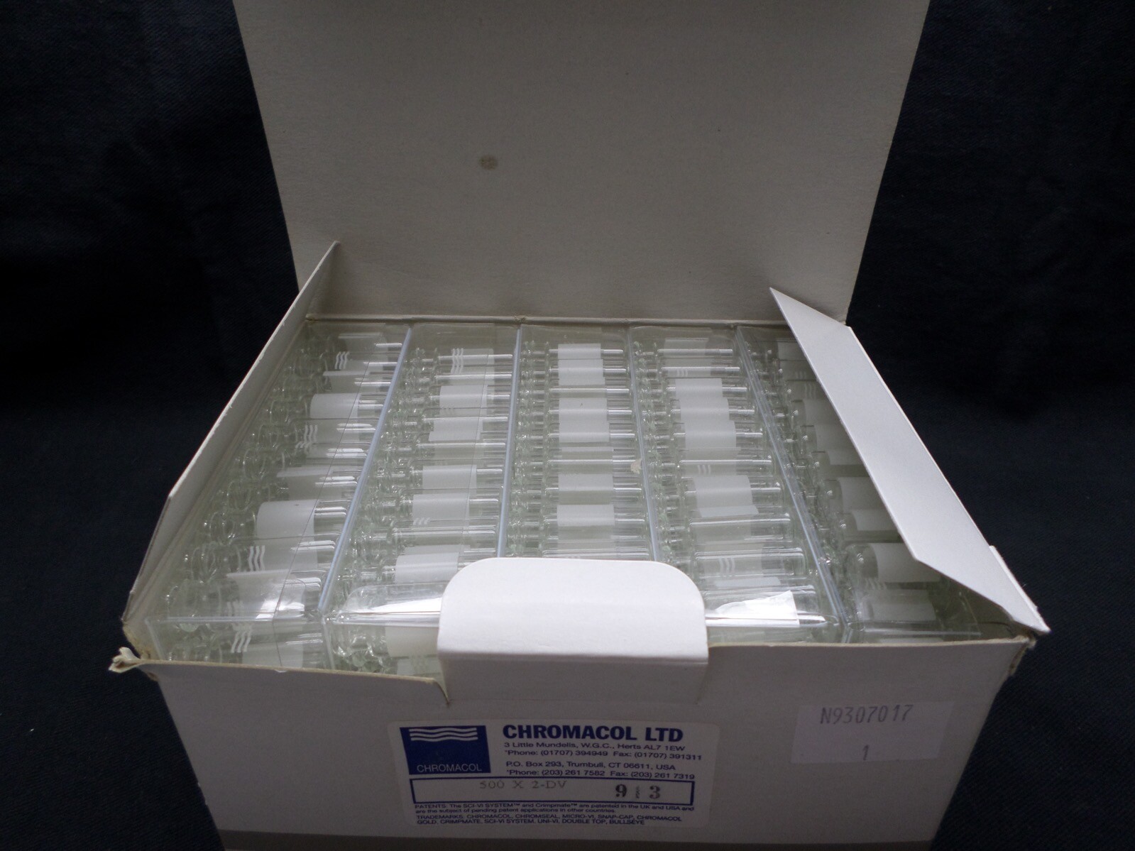 (500) Chromacol 2mL Clear Glass Vials 500 x 2-DV 12mm OD 32mm H No Cap ...