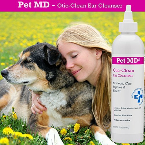 Pet MD Otic Clean Dog Ear Cleaner for Cats and Dogs - Effective Against ...