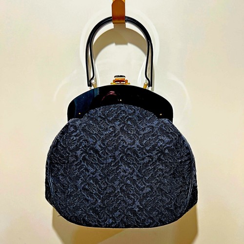 Vintage Florida Handbags of Miami Black Brocade and Lucite Purse ...