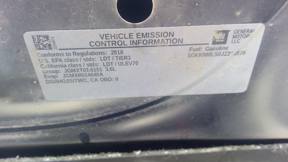 GMC Acadia 2018-2021 Engine 3.6L VIN S 8th digit opt LGX 12674037 ...