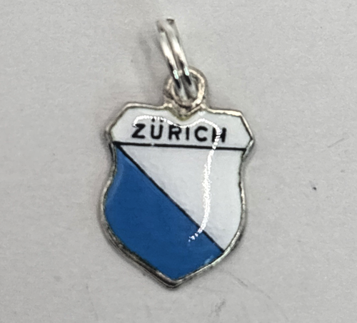 Vintage .800 STERLING SILVER Charm "Zurich Shield" For Charm Bracelet ...