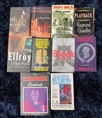 Large Collection Crime Mystery Sleaze Books HB Raymond Chandler 1st ...