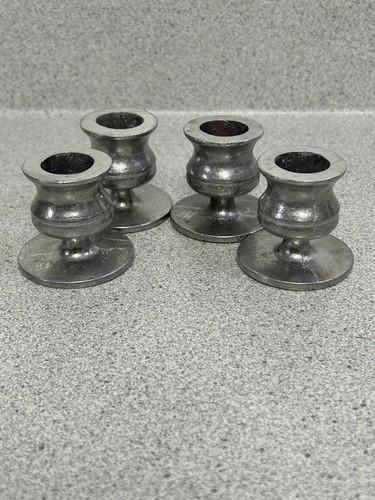 Pewtarex Candle Holders Set of 4 Pewter Small Short Made in USA | eBay