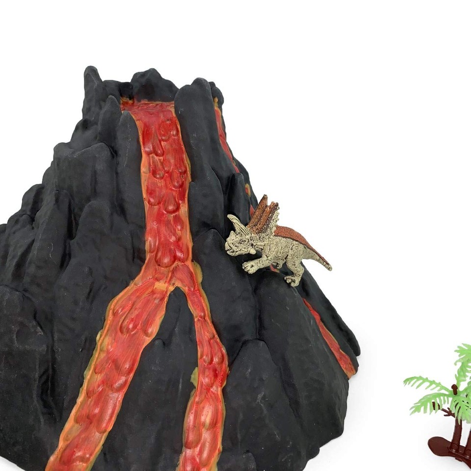 Enjoyin Volcano Dinosaur Playset Including 4 Dinosaurs and 2 Trees ...