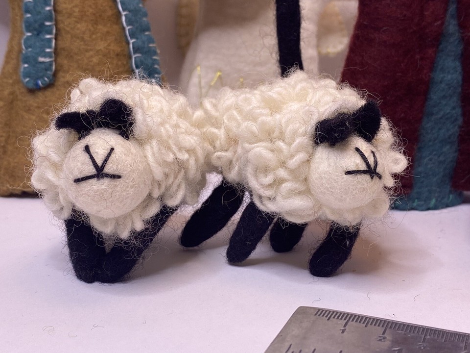 15pc Manger Handmade Children’s Felt Nativity Set Jesus Mary Joseph 3 ...