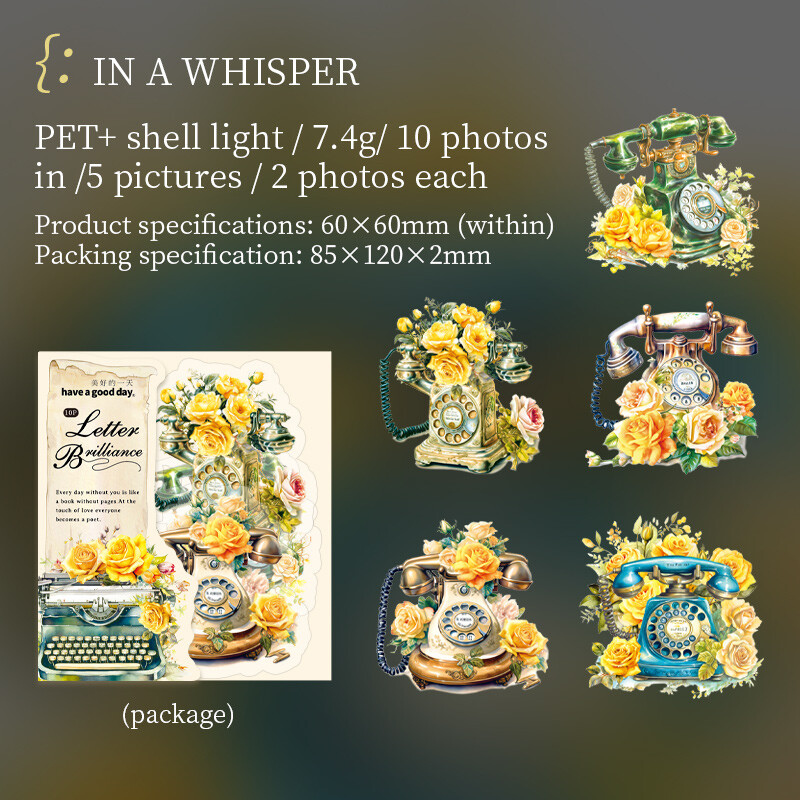 Vintage Floral Typewriter Letter PET Stickers Journals Card ...