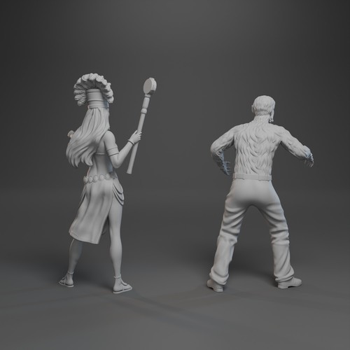 Doc Savage 3D Printed 2 Figure Set - Princess Monja and Werewolf 1:18 ...