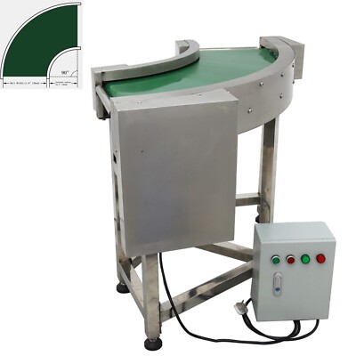 Industrial Conveyor 90° Corner Turning Belt Width 11.8'' Speed 3-15 m ...