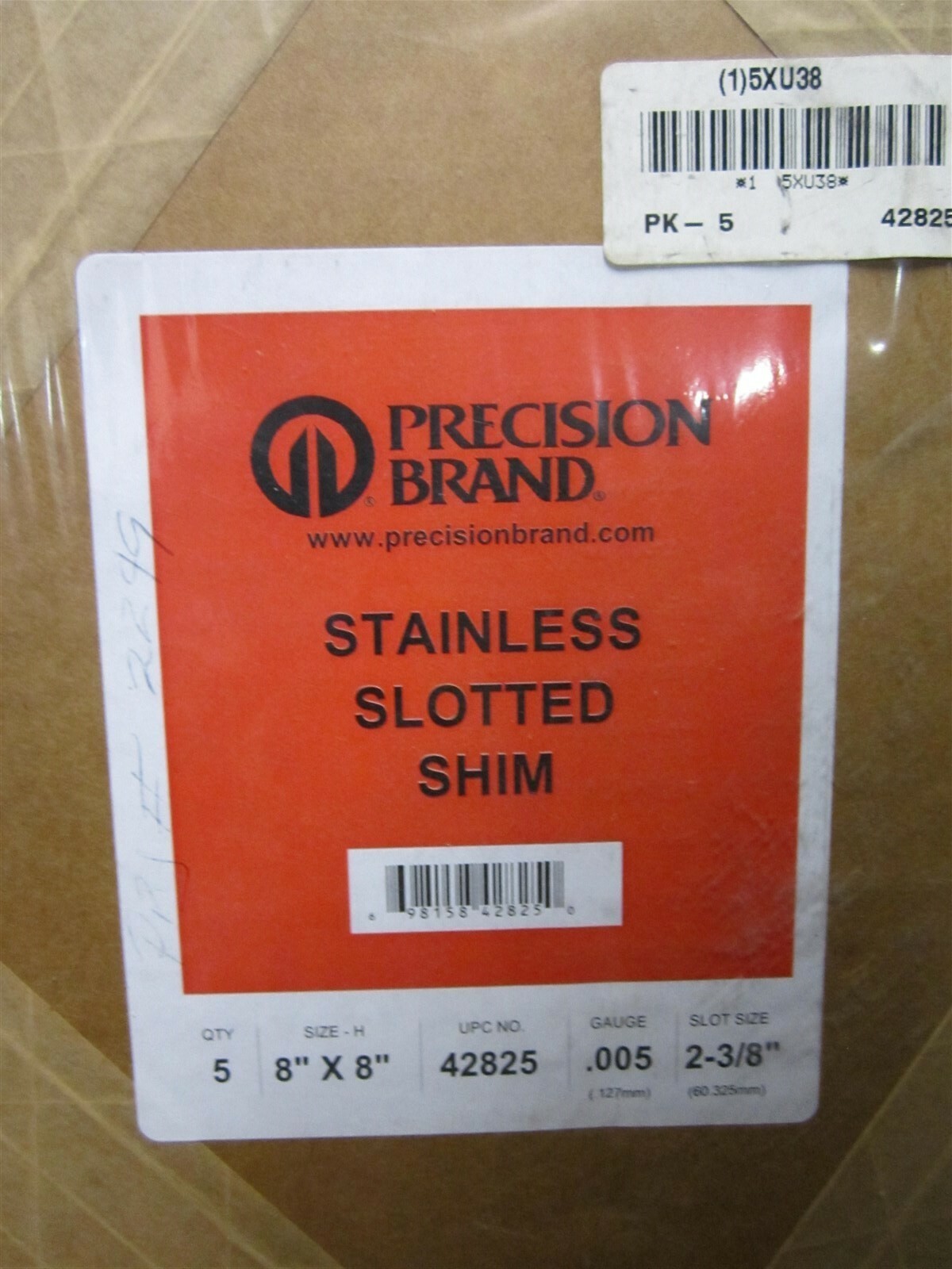 Precision Brand 300 Series Stainless Steel Slotted Shim 8" x 8 ...