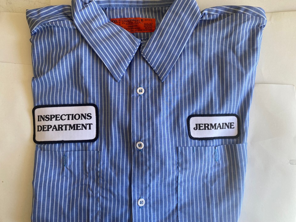 12 Work Uniform Shirts CUSTOM Print Your Company Name Logo Patches ...