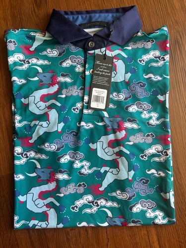 Greyson Wolf Slayer Golf Polo Shirt - NWT Jungle Green, Men’s Small | eBay