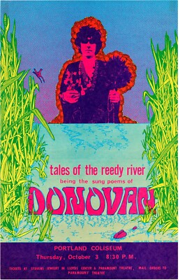 Home Wall Art Print - Vintage Concert Gig Poster - DONOVAN- A4,A3,A2,A1 ...