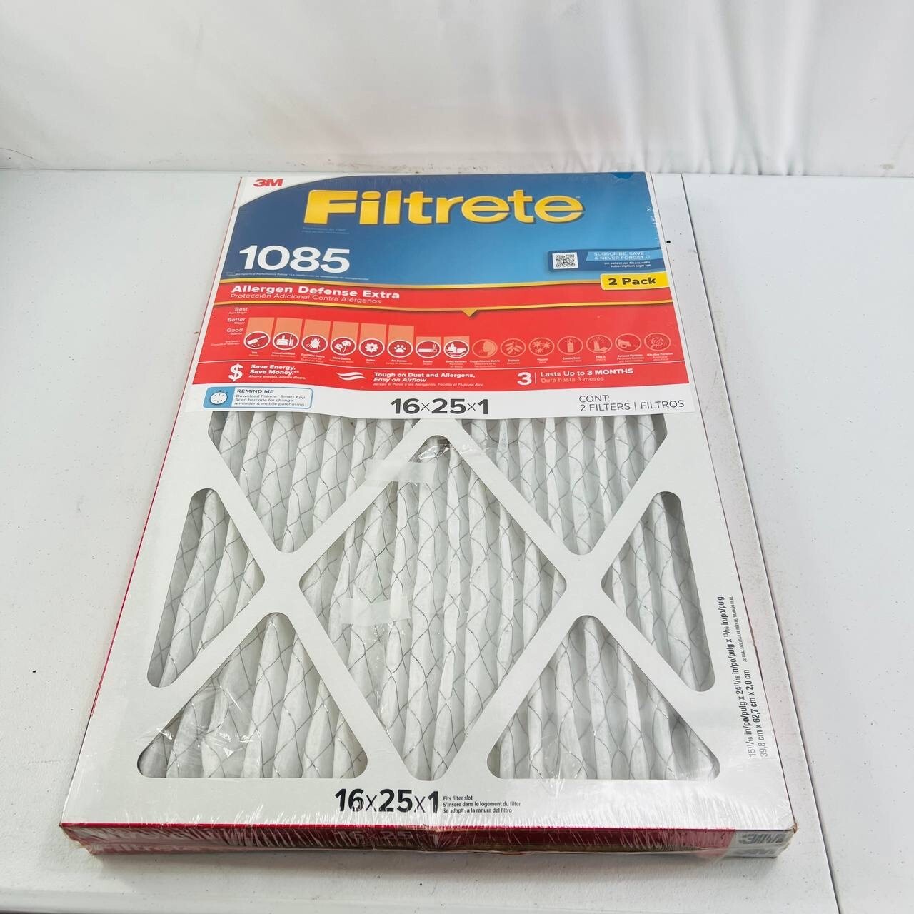 1085 Filtrete Extra Air Filter (12) Furnace Smog Smoke Pollen Dust ...