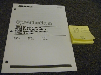 Caterpillar 824G Tractor 825G 826G Compactor Brake Sys Spec Service ...