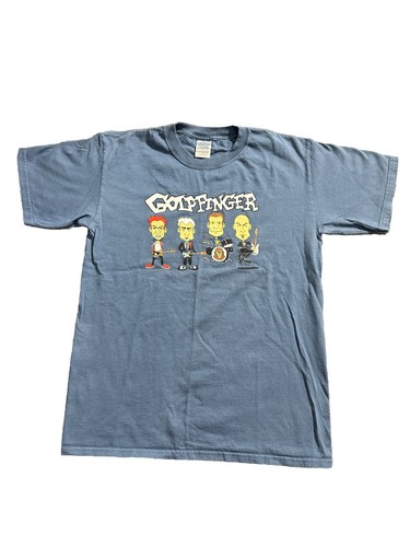 Vtg Goldfinger T Shirt Cartoon Print Rock Band Size Medium Blue Y2K HTF ...