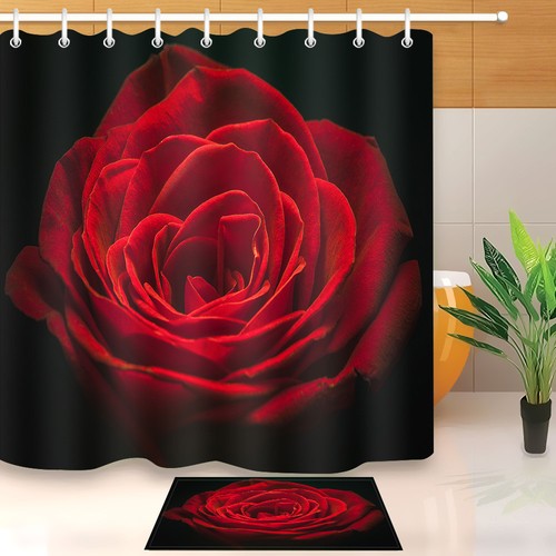 Romantic Love Red Rose Shower Curtain Valentine's Day Bathroom ...