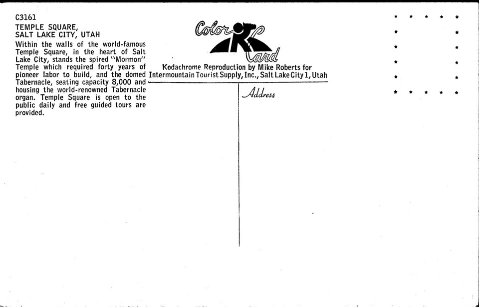 Temple Square Salt Lake City Utah Postcard Old Cars Hotel Sign Busses ...