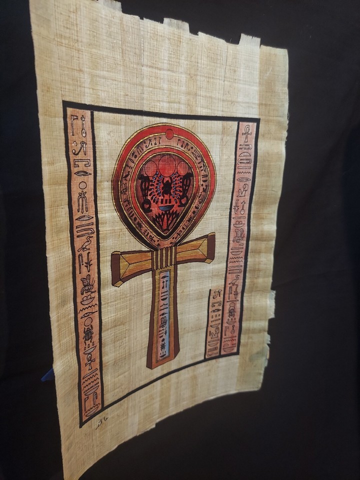 Handmade Egyptian Papyrus with vivid color designs. | eBay