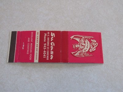Y159 Vintage Matchbook Cover Su Casa Chicago IL Illinois | eBay