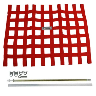 Assault Racing Red Ribbon Racing Window Net & Spring Loaded Mounting ...
