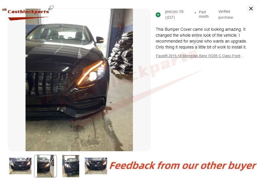 Facelift 2015-18 Mercedes Benz W205 C Class Front Bumper Kit to W205 ...