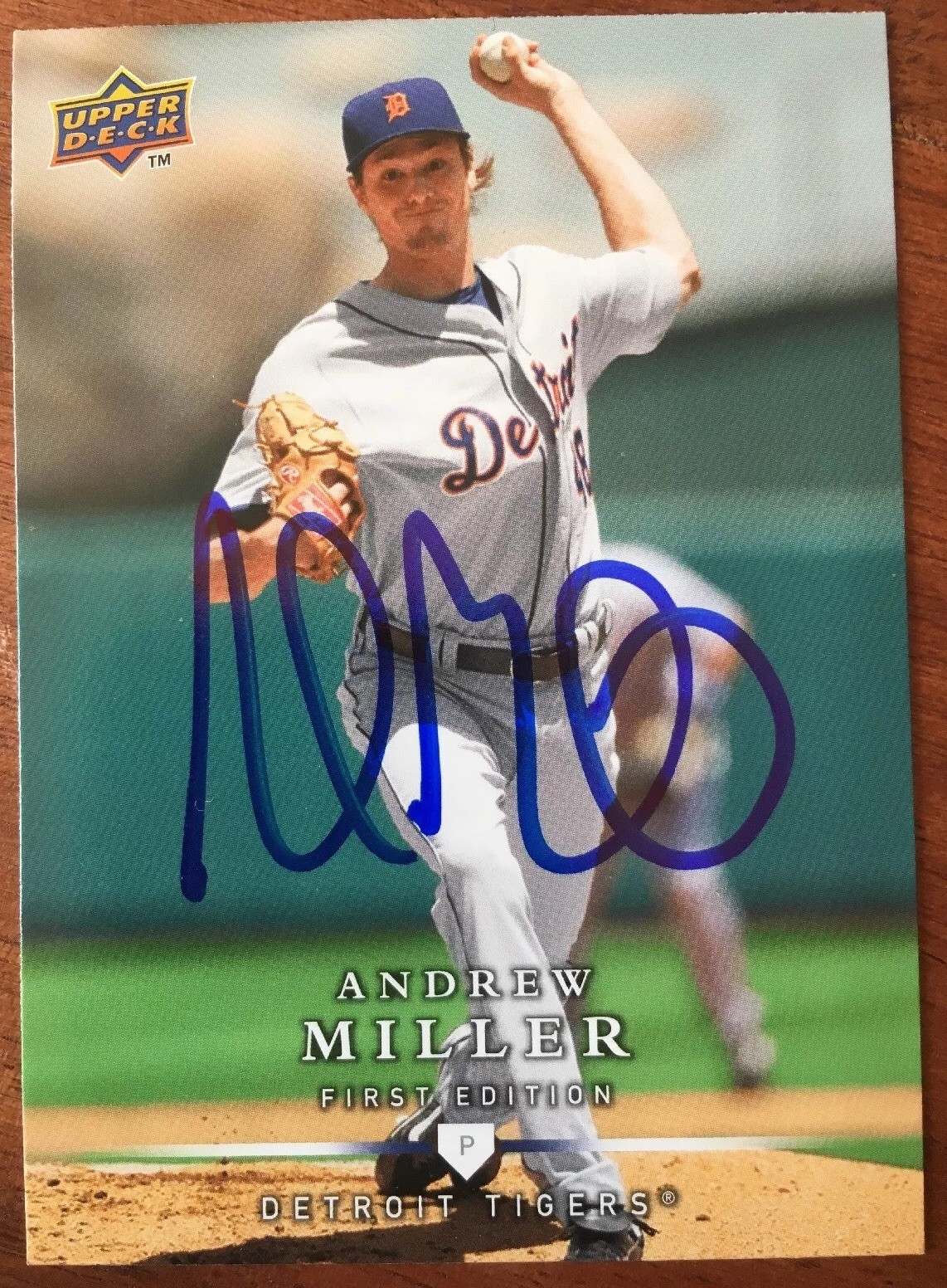 ANDREW MILLER SIGNED IP 2008 UPPER DECK #219 DETROIT TIGERS 2ND YEAR ...