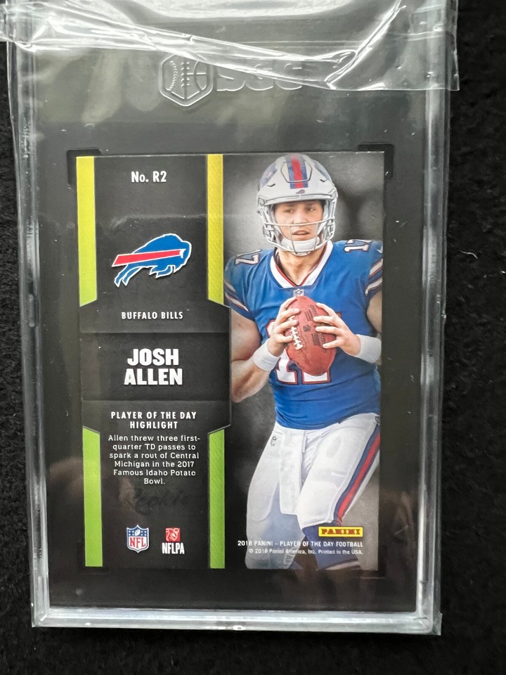 2018 Panini Player of the Day Rookie Josh Allen #R2 SGC 9.5 Buffalo ...