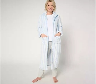 Anne Klein Cable Plush Zip Lounger CASHMERE BLUE 1X A611191 | eBay