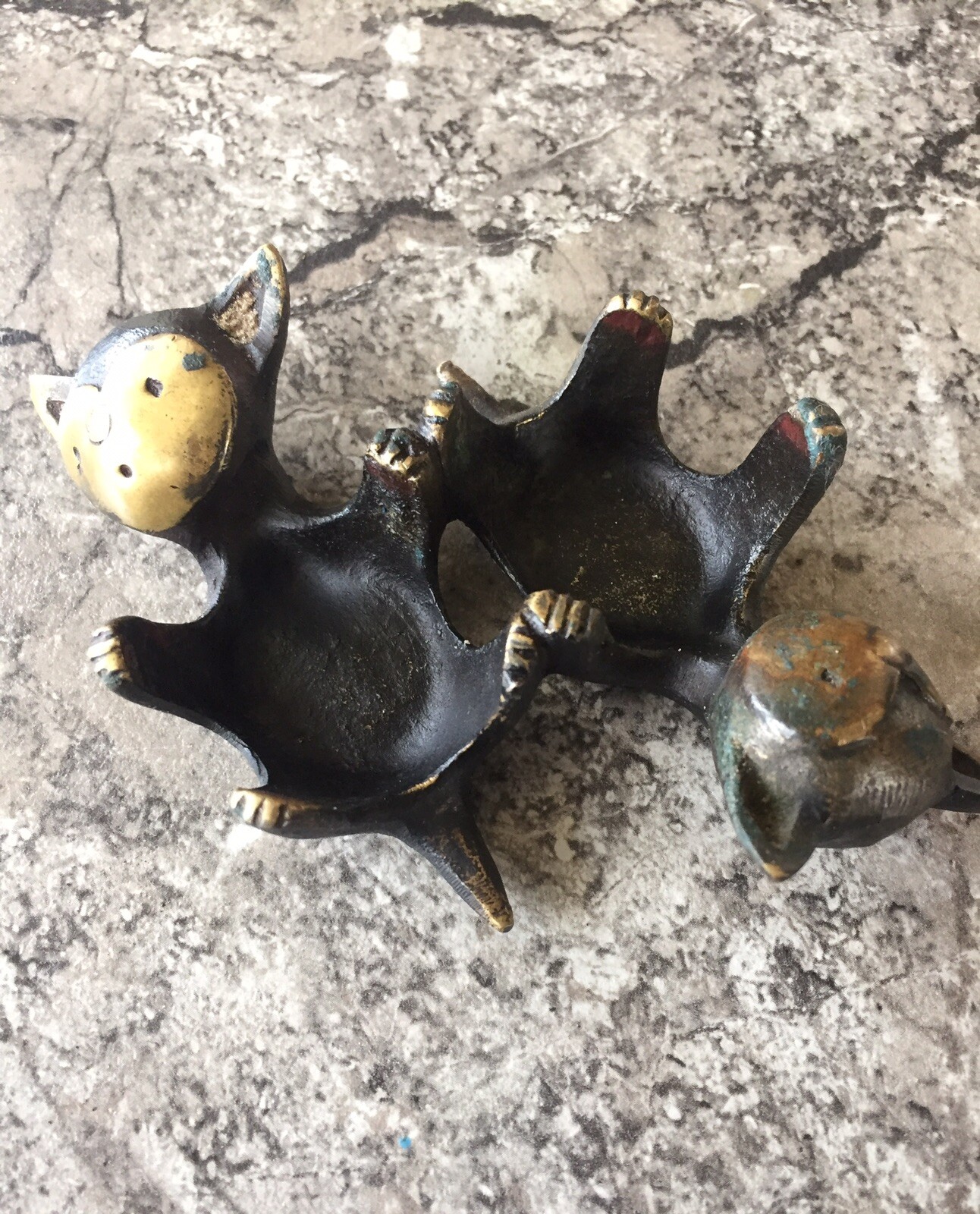 Austrian Walter Bosse Baller Bronze 2 Cat Figure Hagenauer Style Candle ...