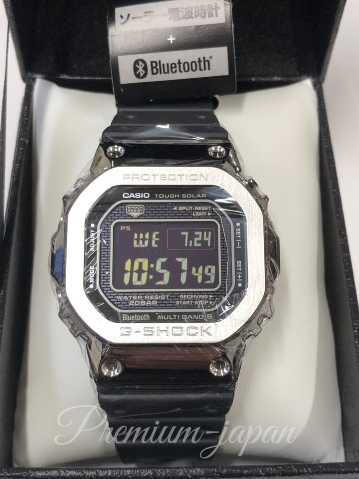 Casio G-Shock GMW-B5000-1JF Full Metal Bezel Black Resin Band Bluetooth ...