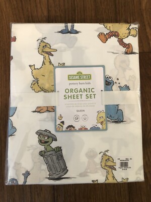 Pottery Barn Kids Sesame Street Organic Cotton Queen Sheet Set NWT | eBay