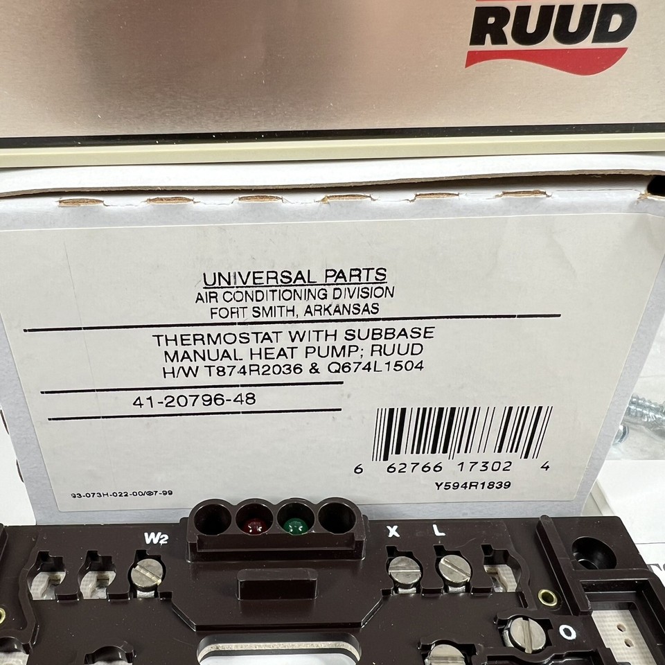 Honeywell T874 R 2036 Thermostat Heat Pump System Control For Rheem ...